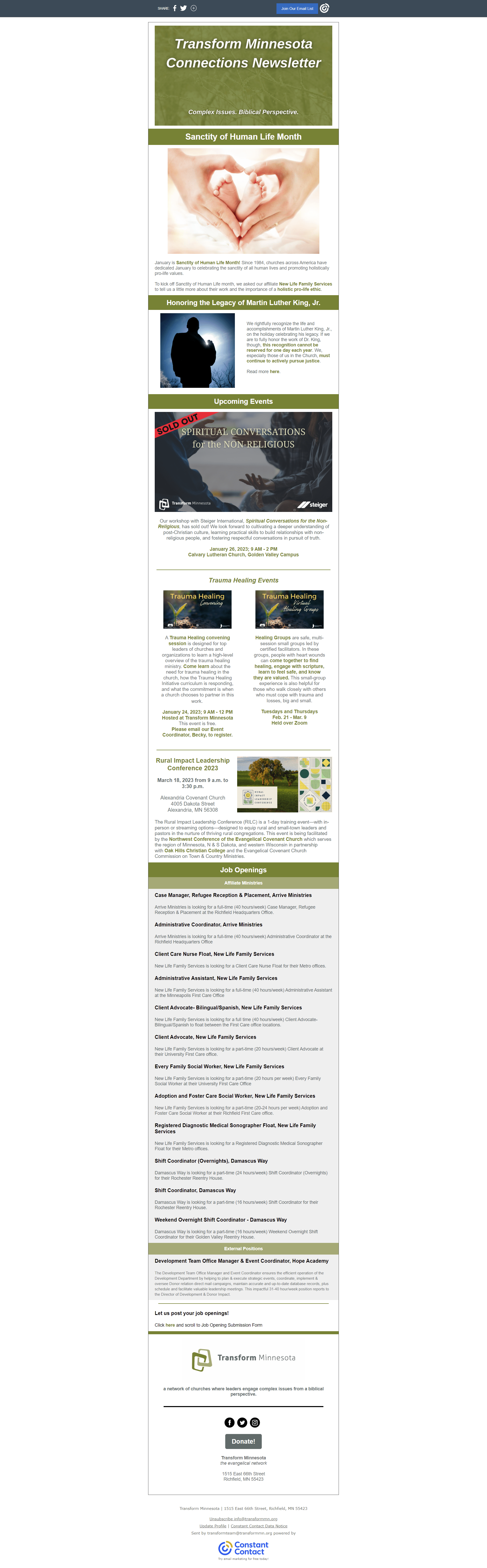 Newsletters - Transform MN