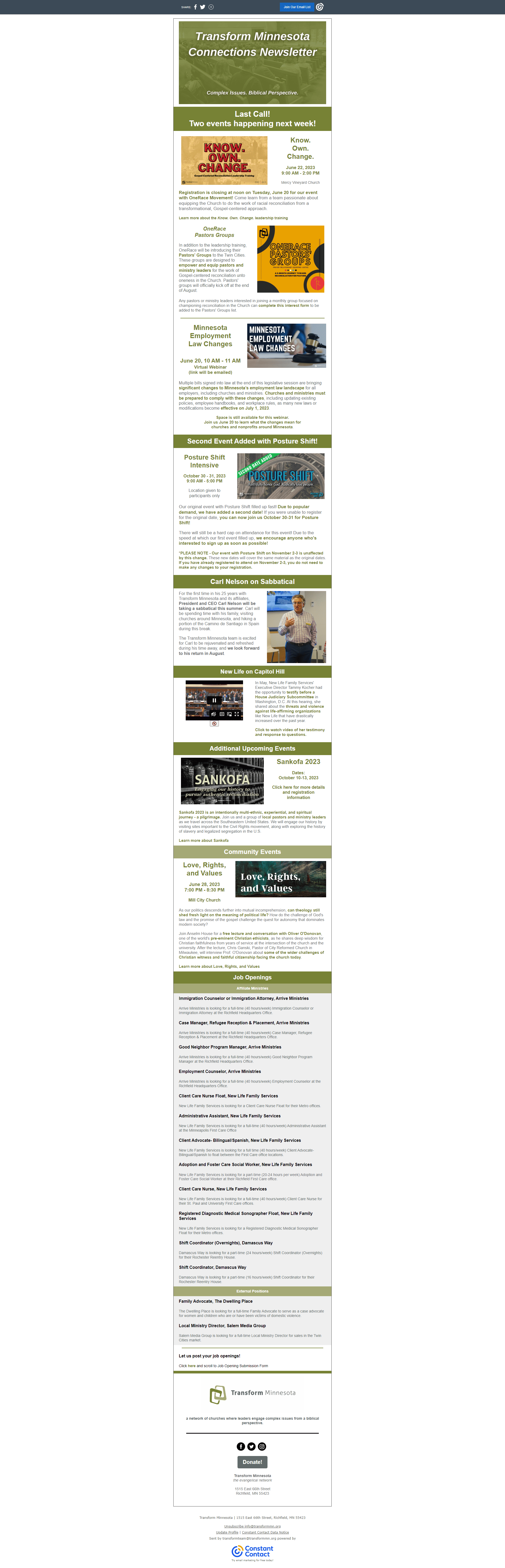 Newsletters - Transform MN