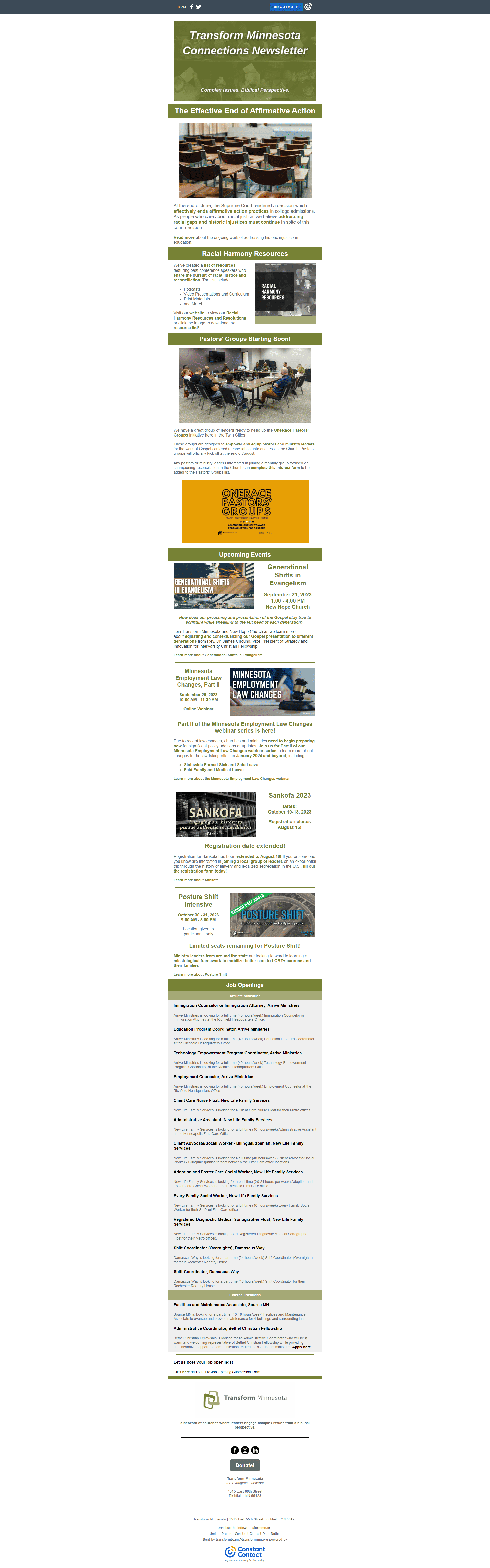 Newsletters - Transform MN